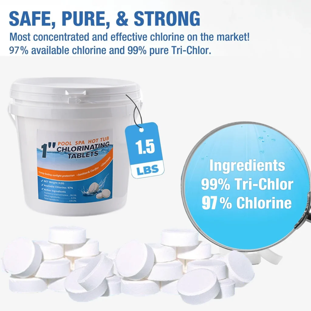 1-inch Chlorine Tablets for Pools – 1.5 Lbs | PricZone