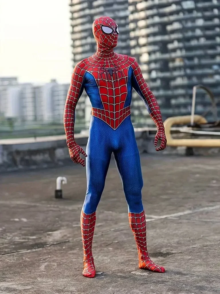 Unisex Blue Web Hero Suit with Removable Mask | PricZone